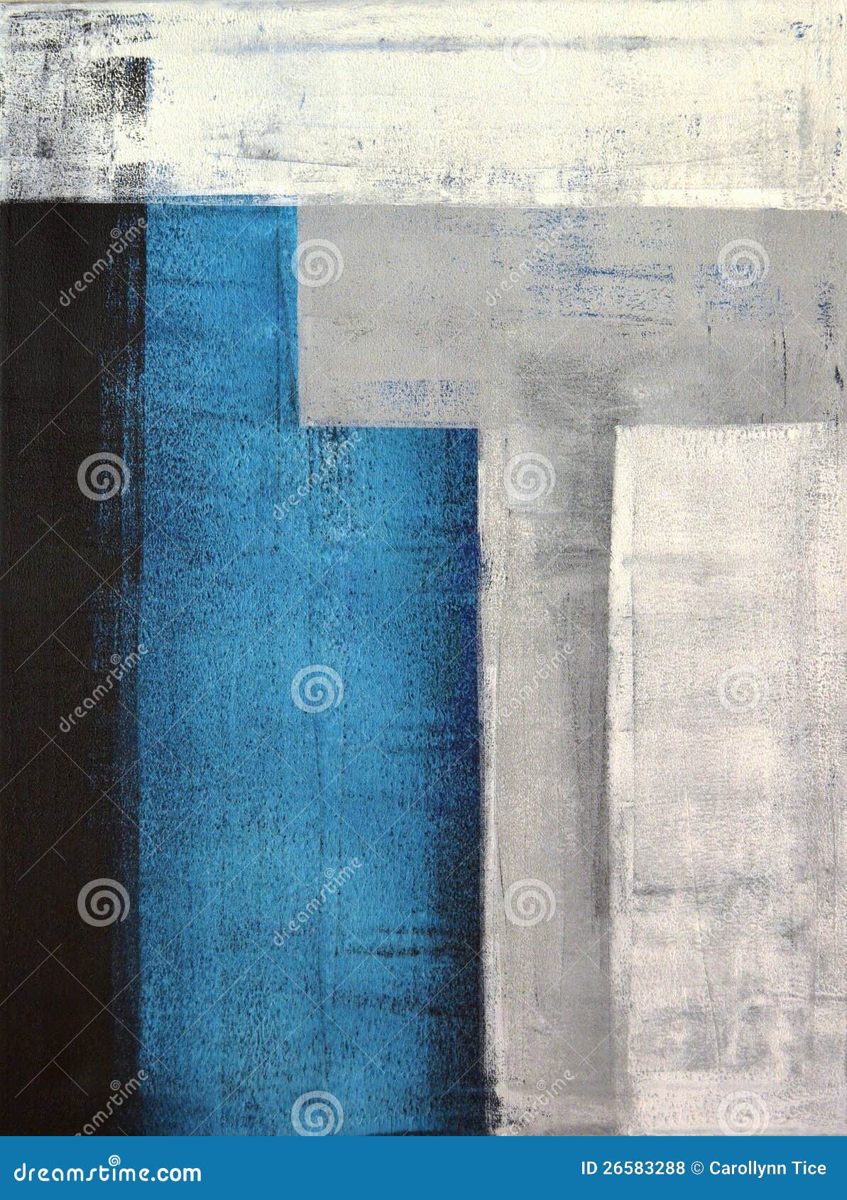 Grey and Teal Abstract Art Painting Stock Illustration - Illustration ...