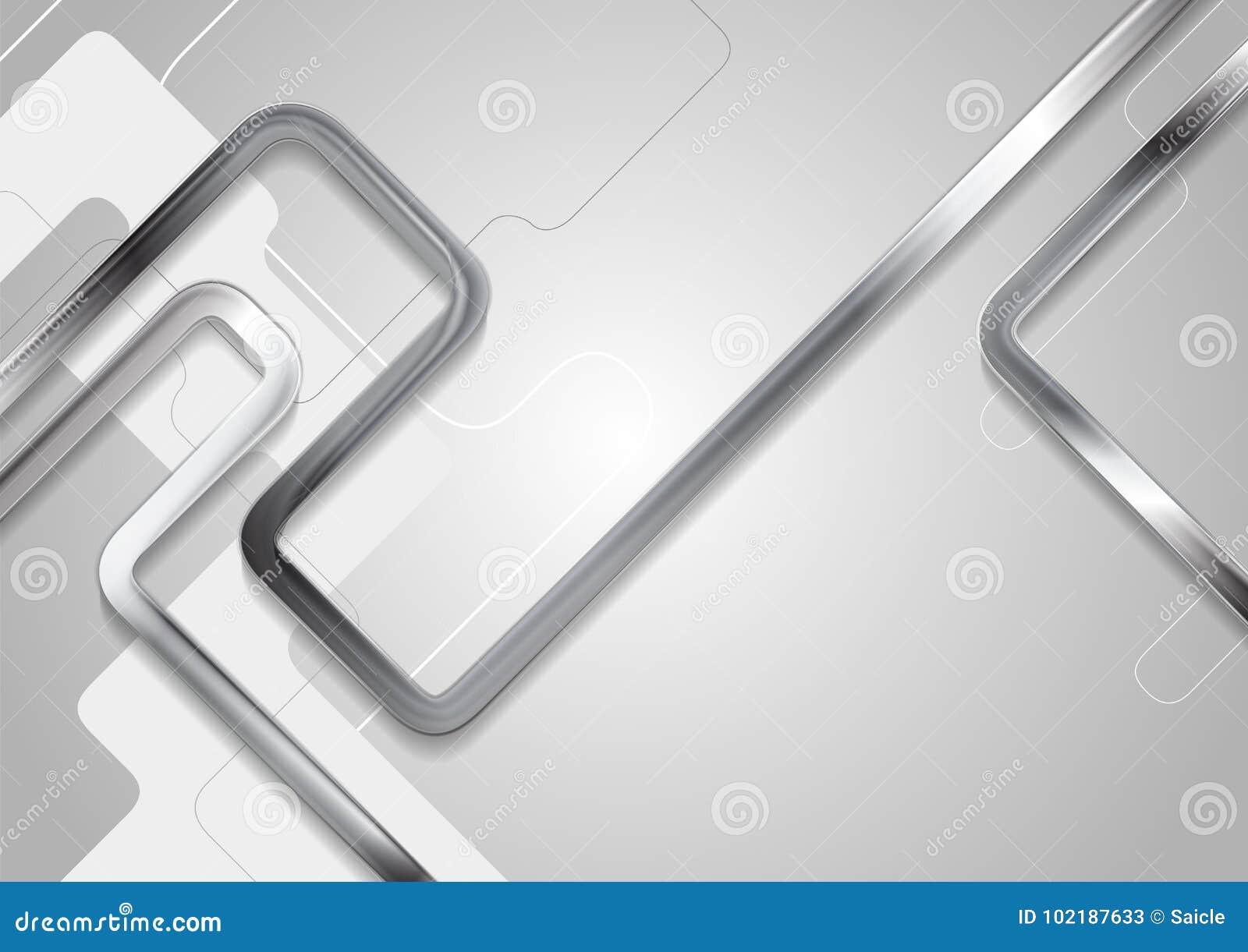 Grey Tech Abstract Background with Metallic Stripes Stock Vector ...