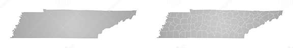 Grey Tennessee State Map Set Stock Illustration - Illustration of ...