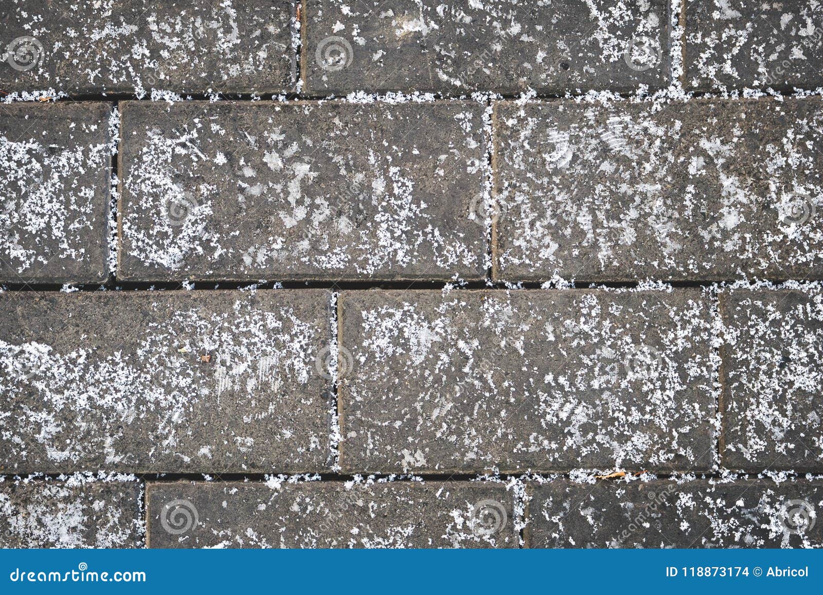 Grey Tiles Covered with Snow Stock Photo - Image of urban, abstract ...