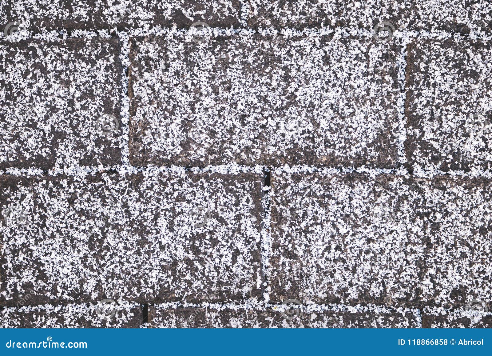 Grey Tiles Covered with Snow Stock Photo - Image of floor, detail ...