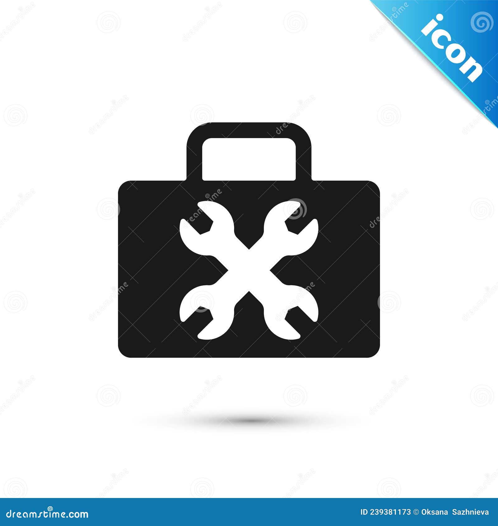 Grey Toolbox Icon Isolated on White Background. Tool Box Sign Stock ...