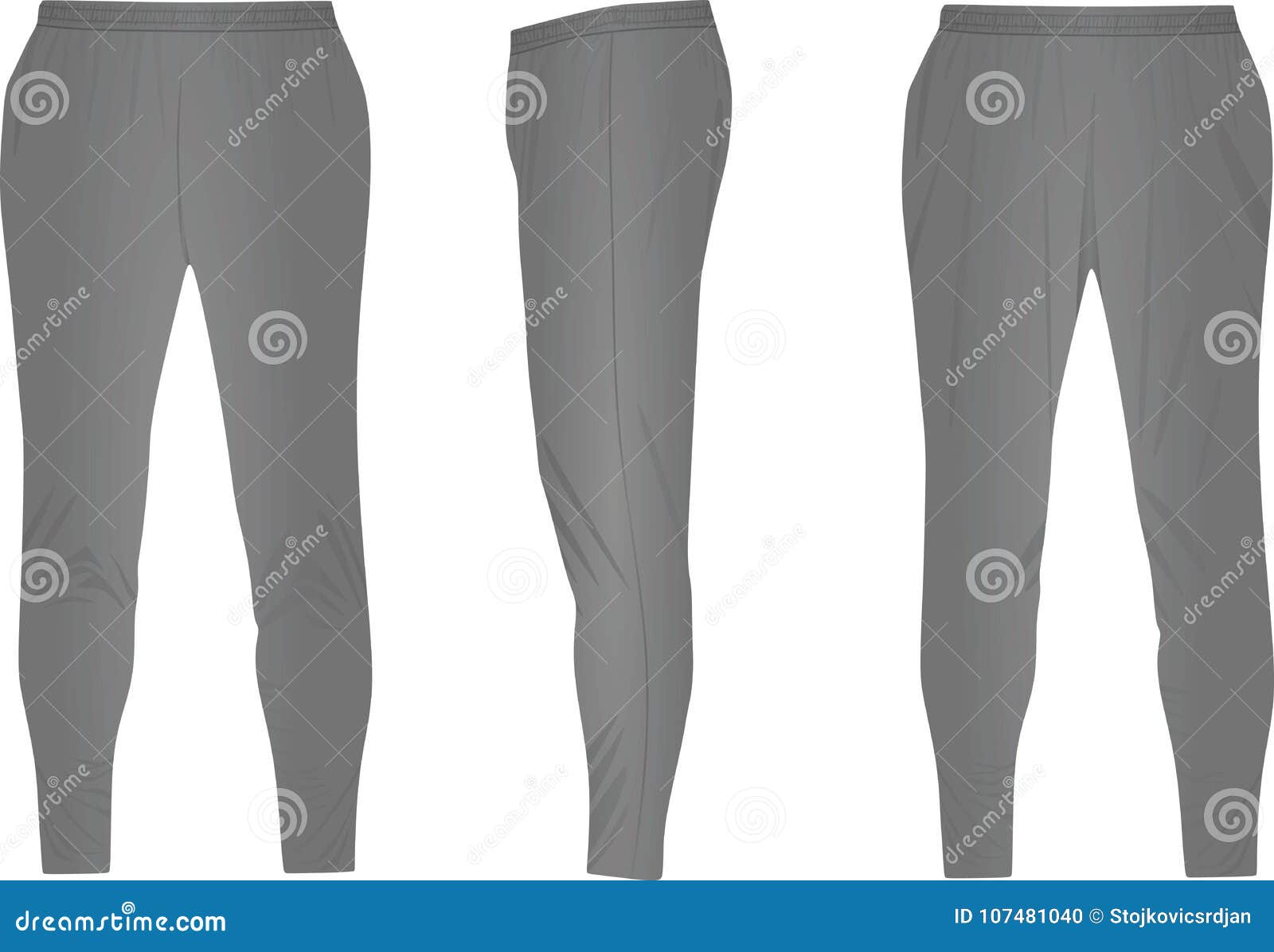 Grey tracksuit bottom stock vector. Illustration of color - 107481040