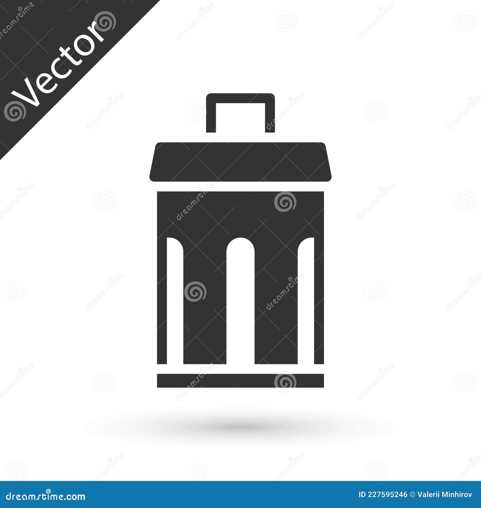 Grey Trash Can Icon Isolated on White Background. Garbage Bin Sign ...