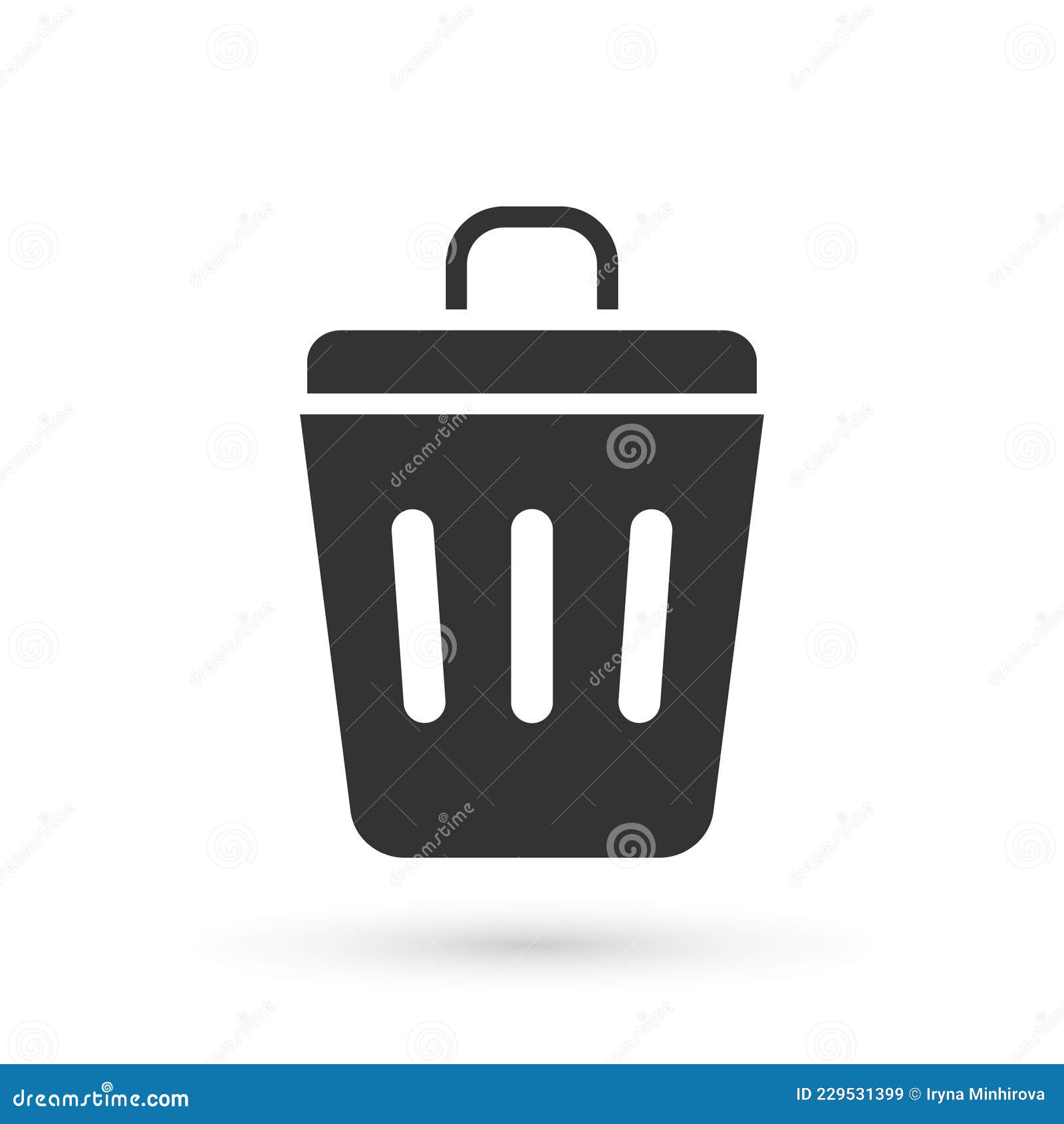 Grey Trash Can Icon Isolated on White Background. Garbage Bin Sign ...
