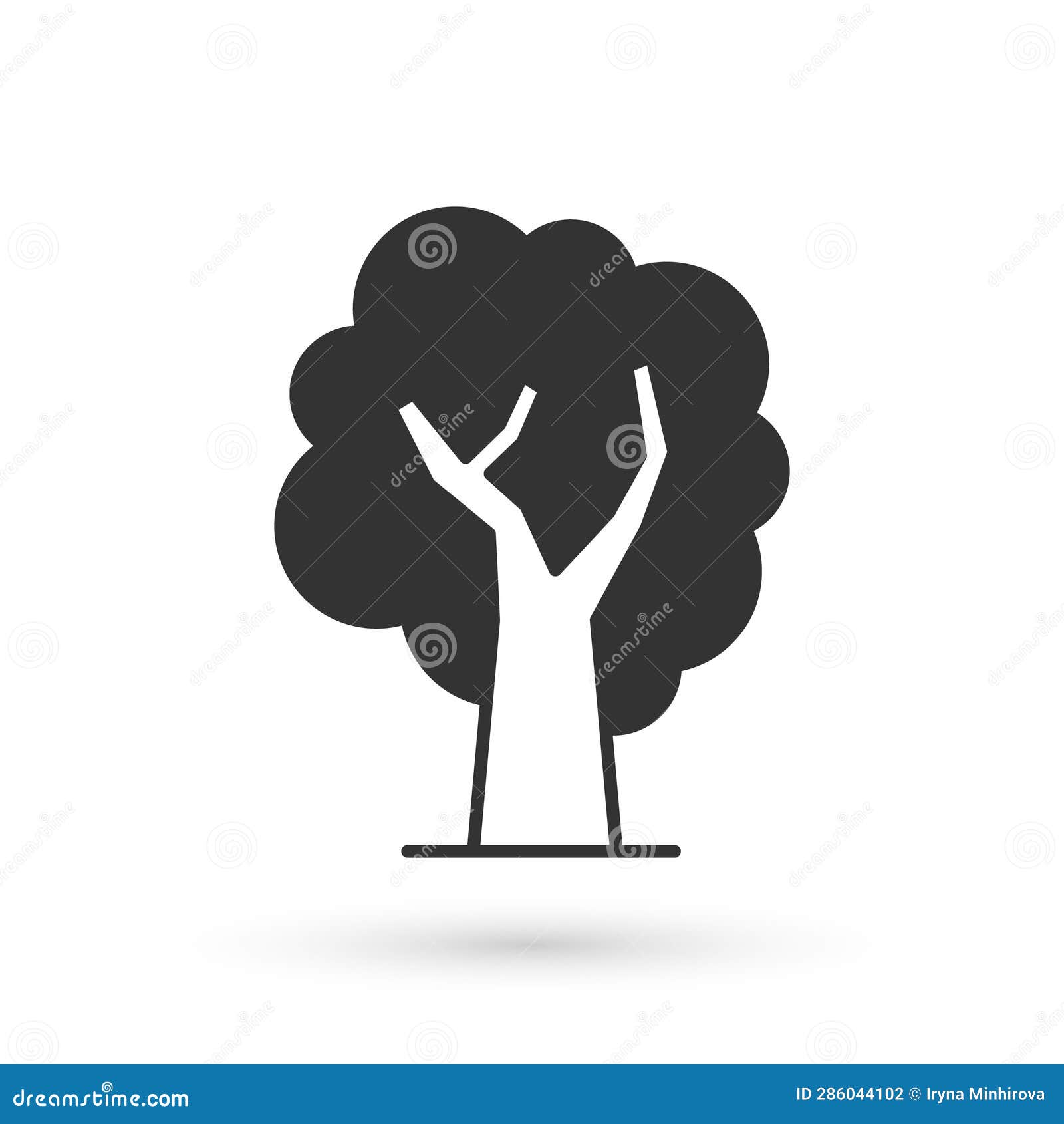 Grey Tree Icon Isolated on White Background. Forest Symbol Stock Vector ...