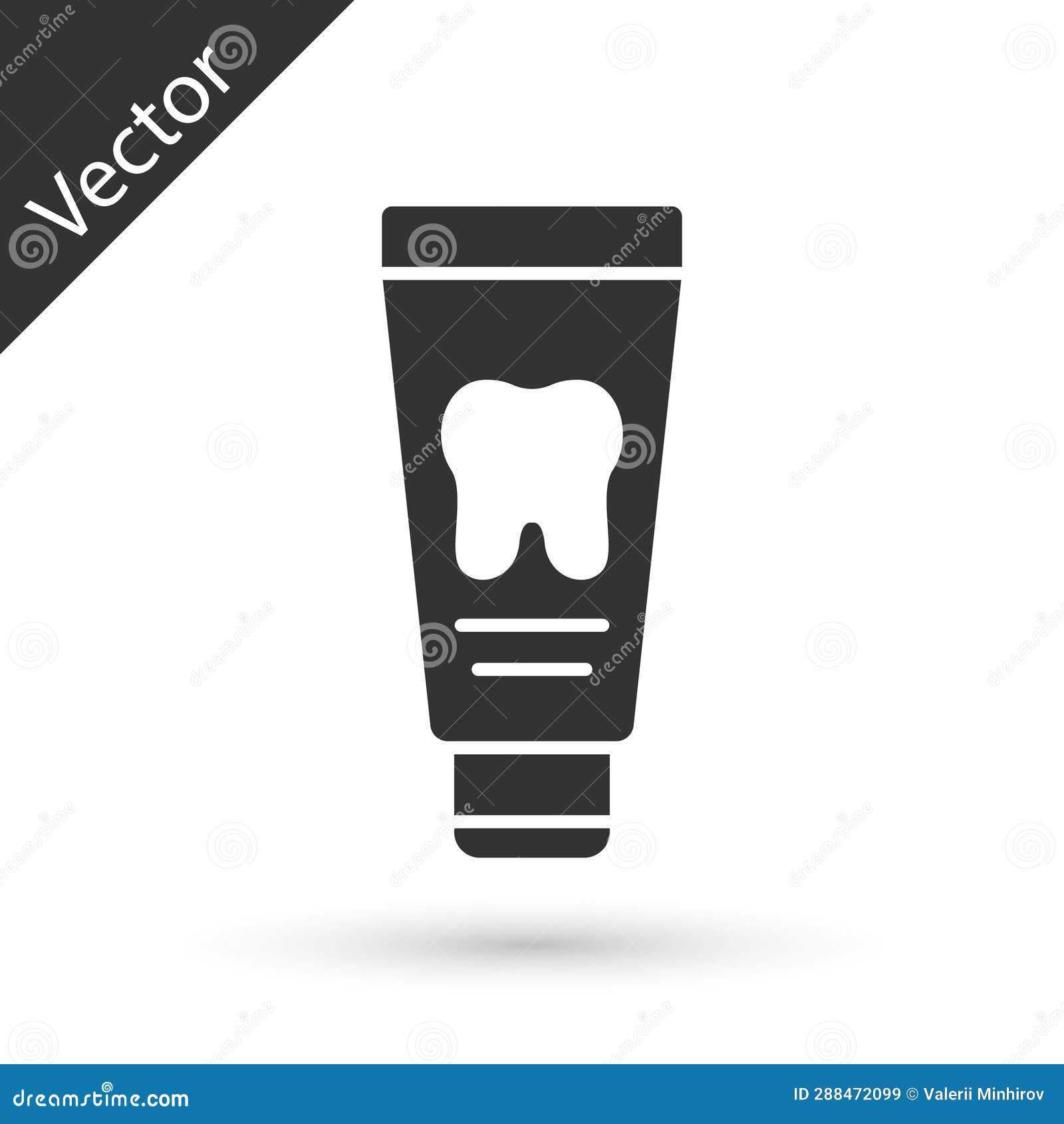 Grey Tube of Toothpaste Icon Isolated on White Background. Vector Stock ...