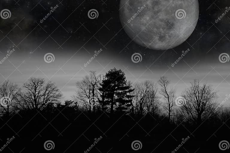 Grey Twilight Moon stock image. Image of beautiful, twilight - 14505107