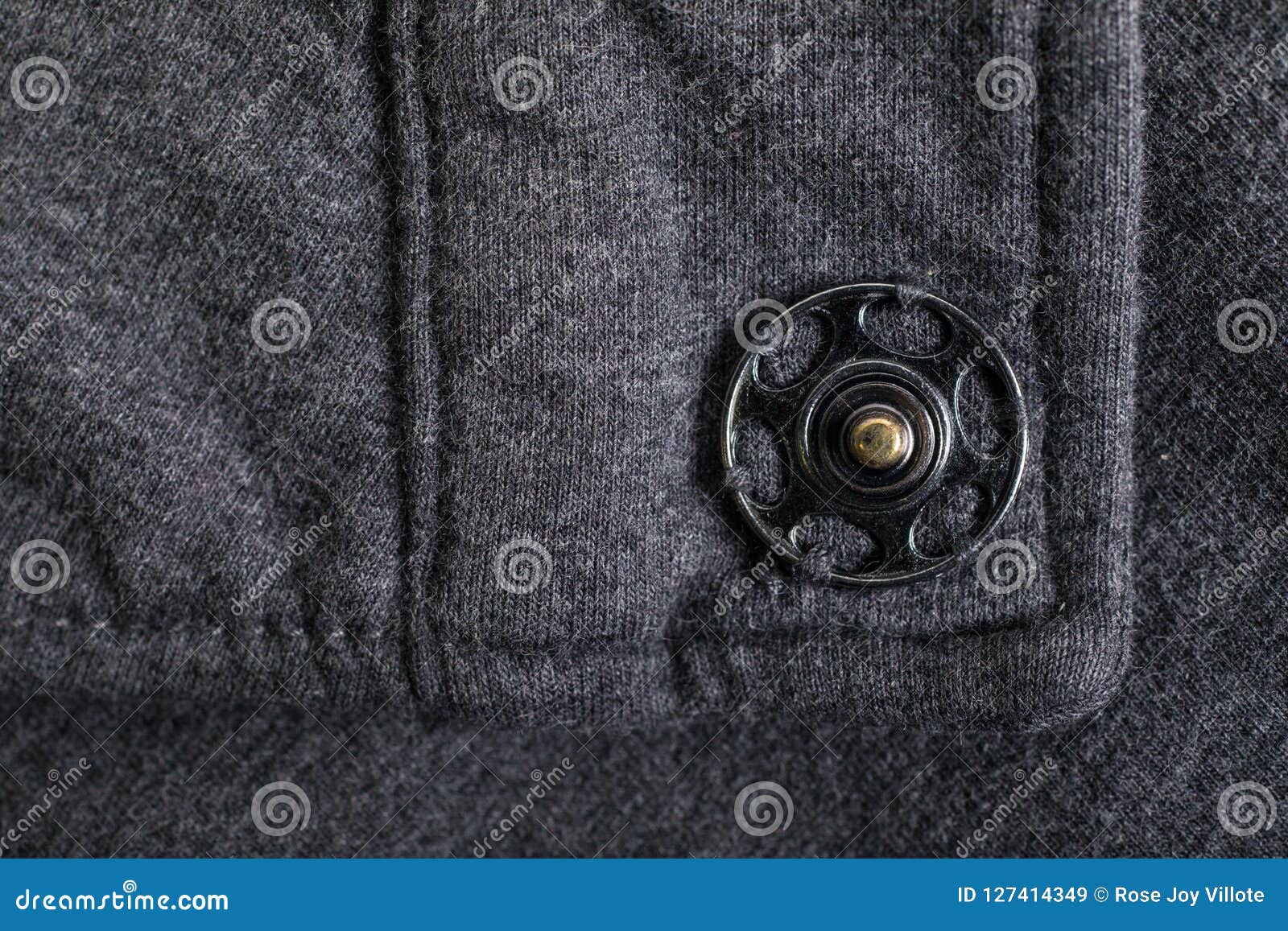 Grey Type of Cloth that Shows the Stitching and Button for Background ...
