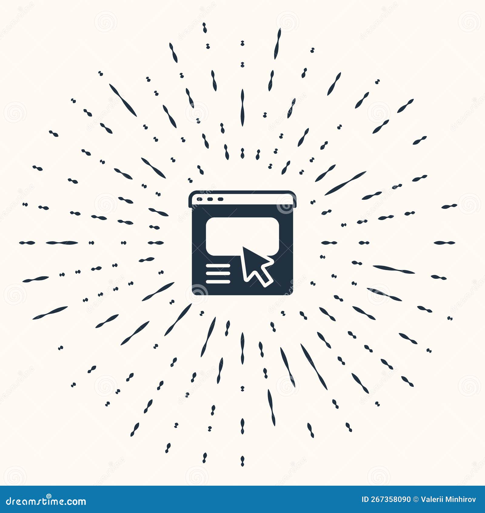 Grey UI or UX Design Icon Isolated on Beige Background. Abstract Circle ...