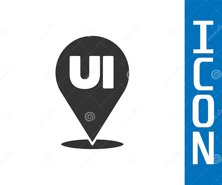 Grey UI or UX Design Icon Isolated on White Background. Vector Stock ...