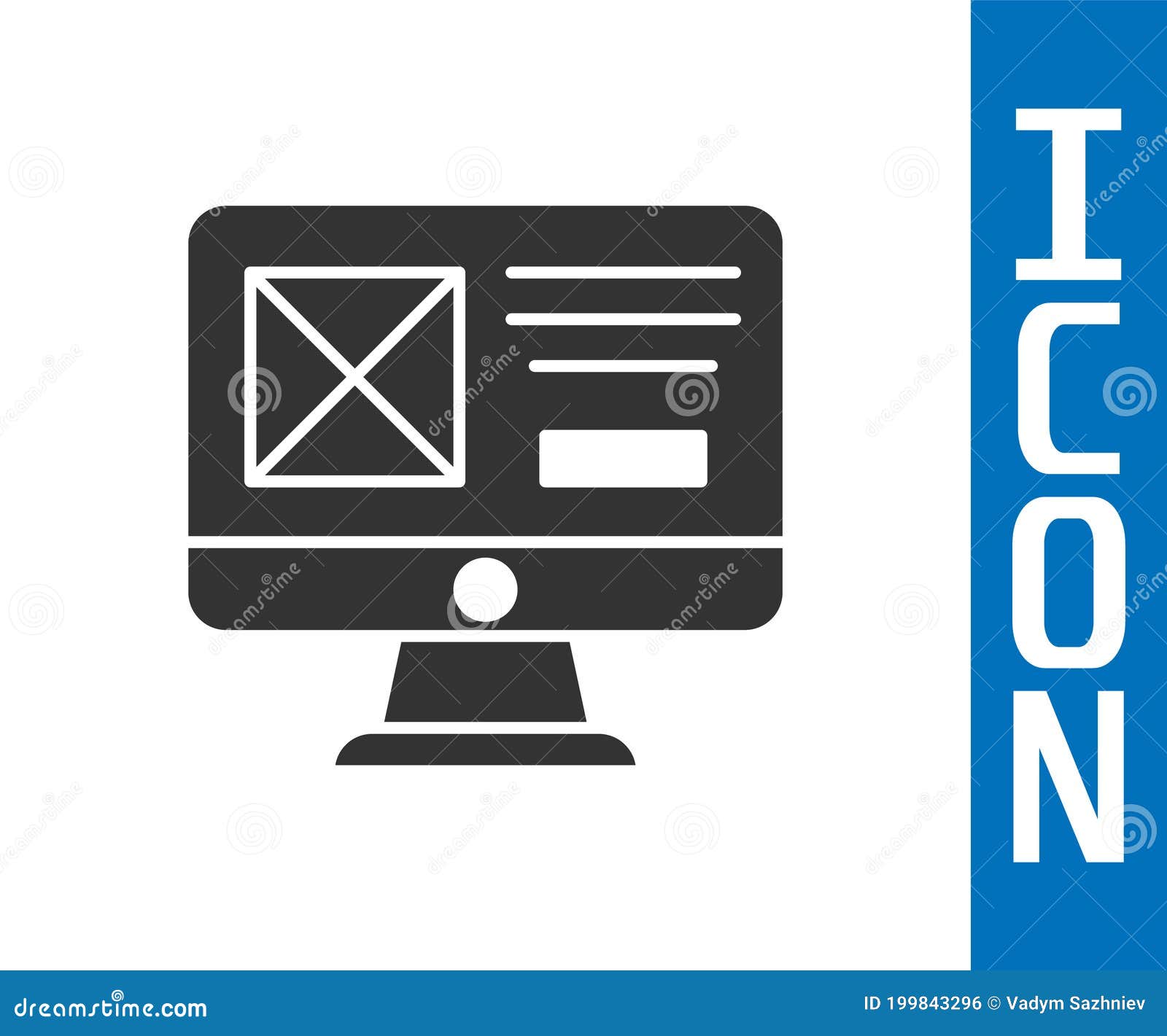 Grey UI or UX Design Icon Isolated on White Background. Vector Stock ...