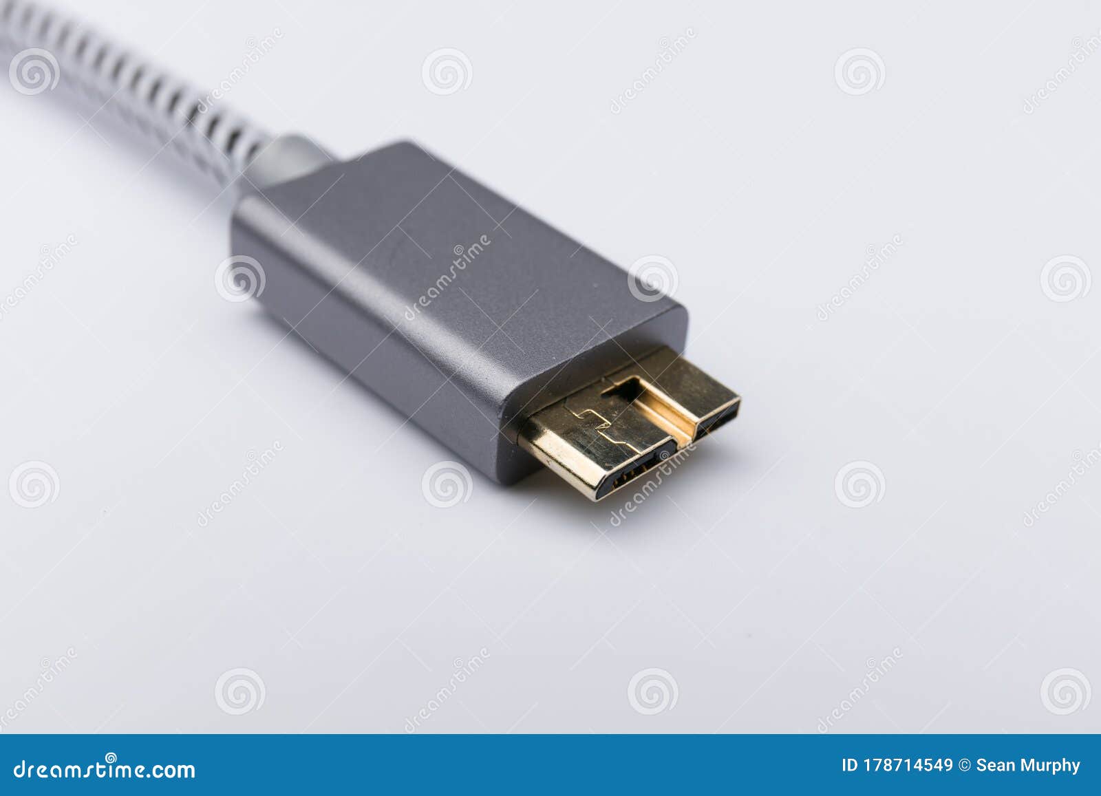 Grey USB Cable on a White Background Stock Image - Image of grey ...