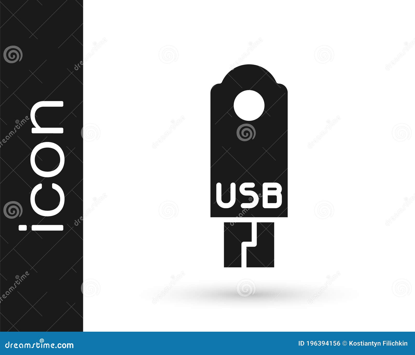 Grey USB Flash Drive Icon Isolated on White Background. Vector ...