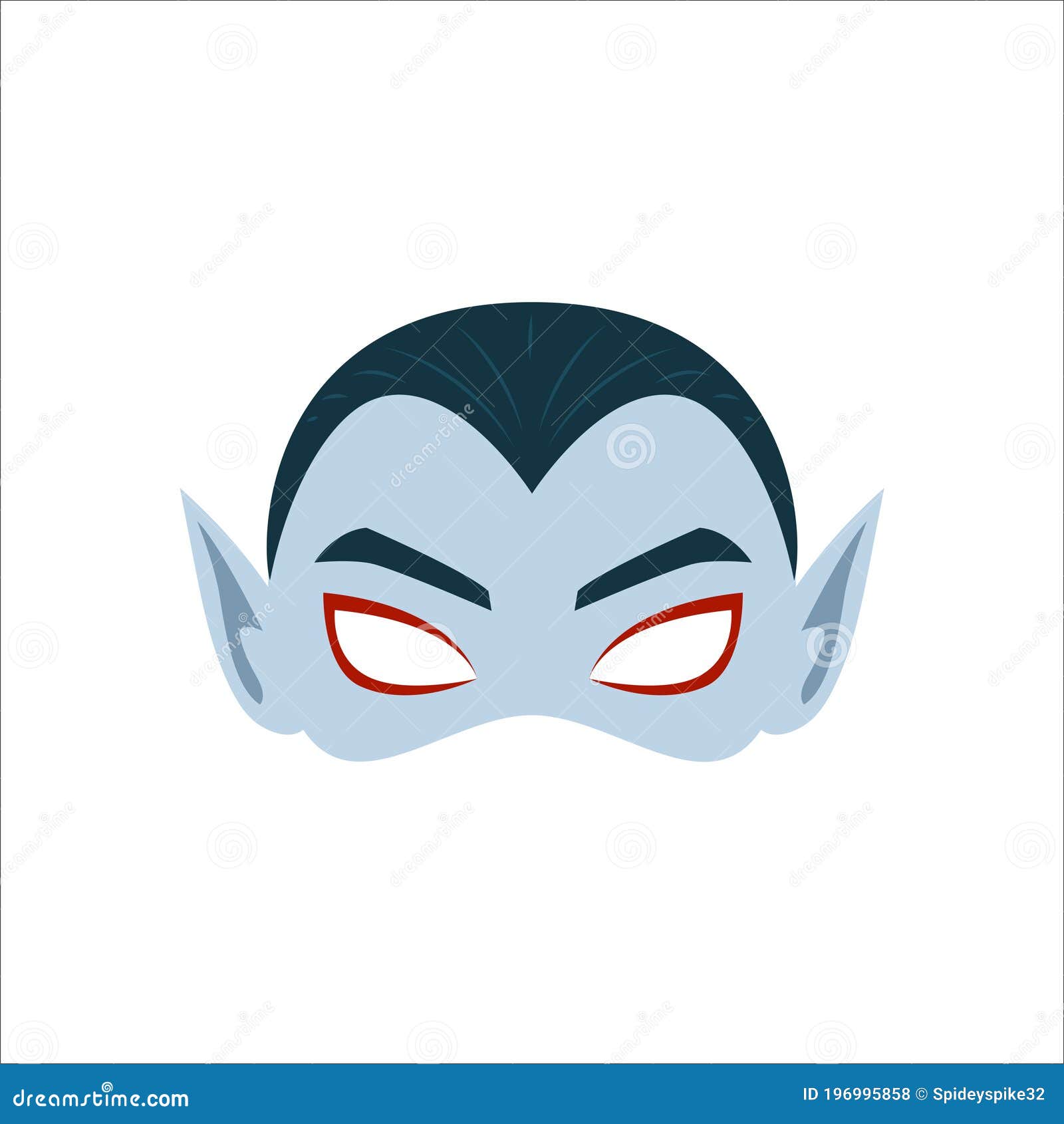 The Grey Vampire Mask. Isolated Vector Illustration Stock Vector ...