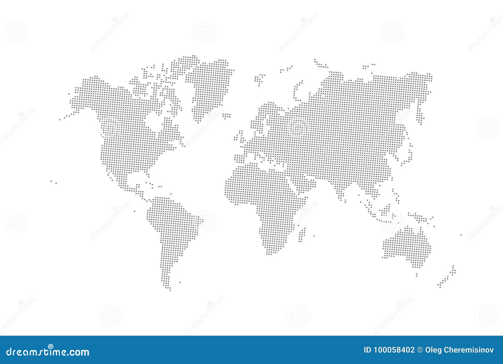 Grey Vector Dotted World Map. Stock Vector - Illustration of continent ...