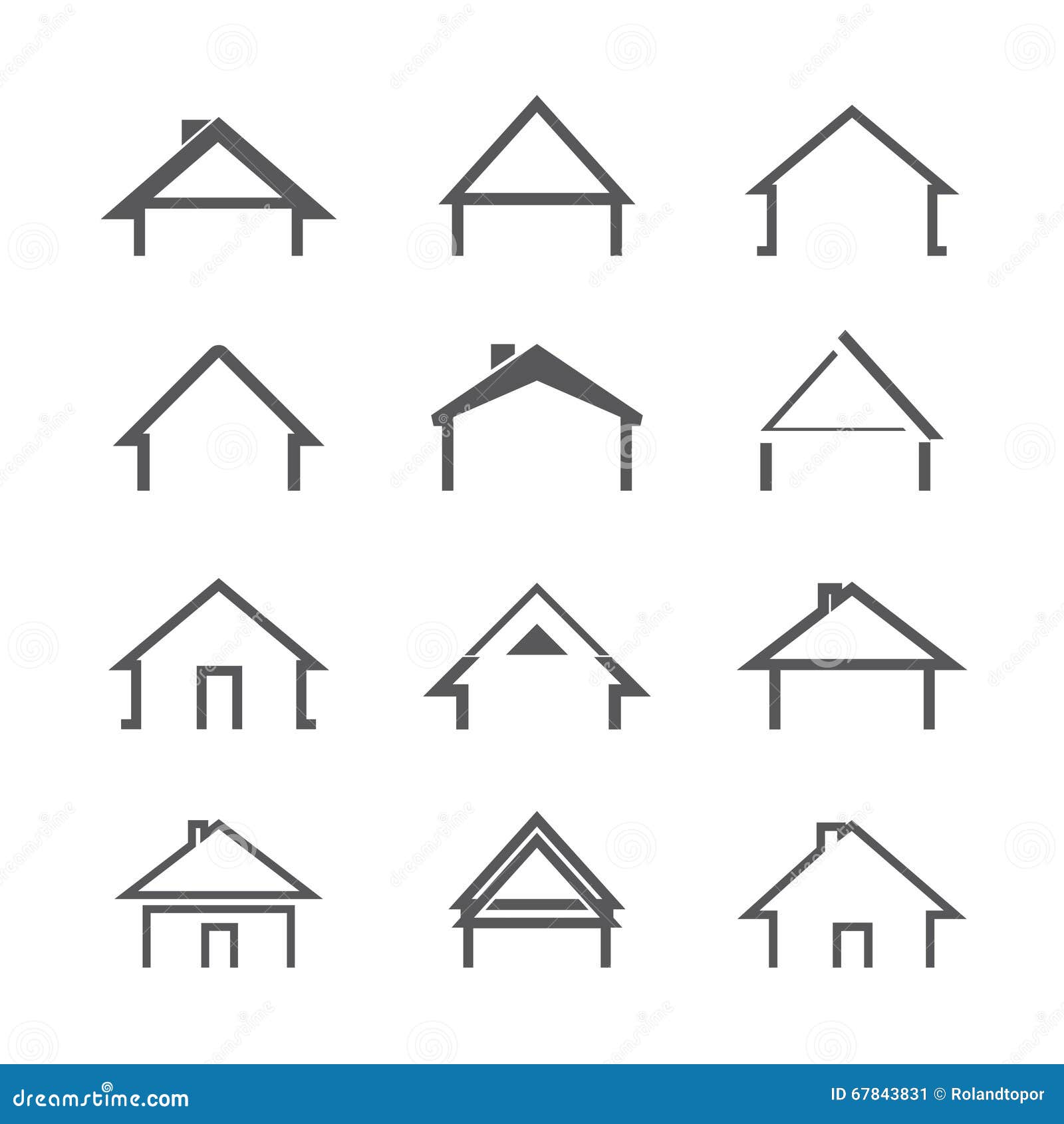 Grey Vector Houses. Vector Icons Stock Illustration - Illustration of ...