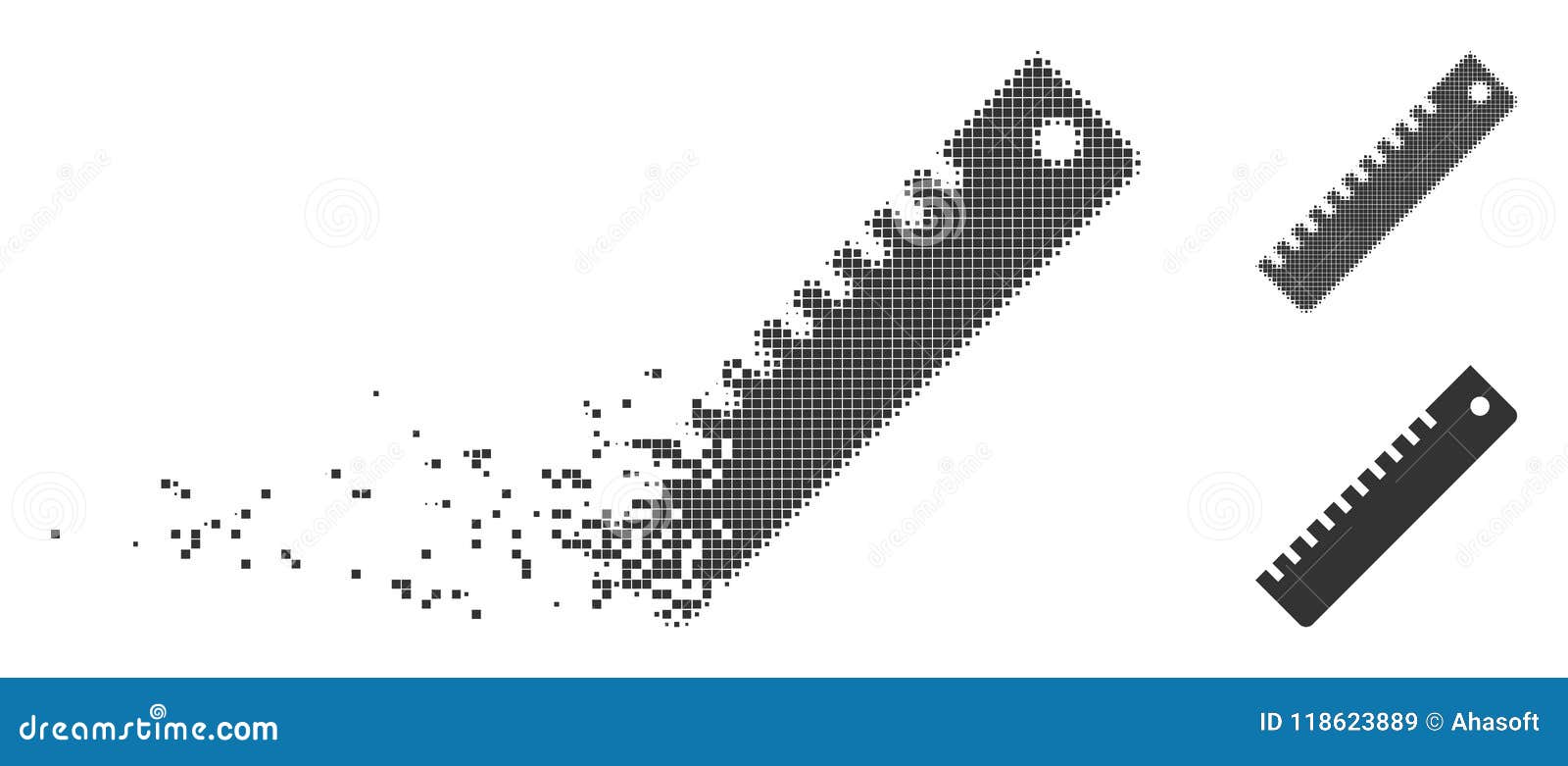 Moving Pixel Halftone Ruler Icon Stock Vector - Illustration of ...