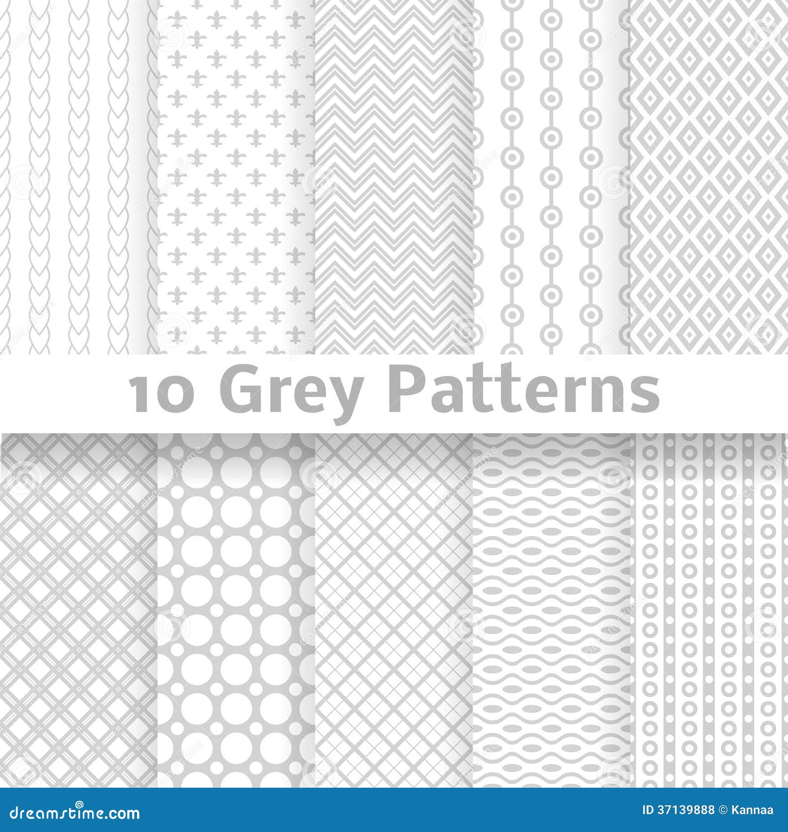 Grey Vector Seamless Patterns (tiling). Stock Vector - Illustration of ...