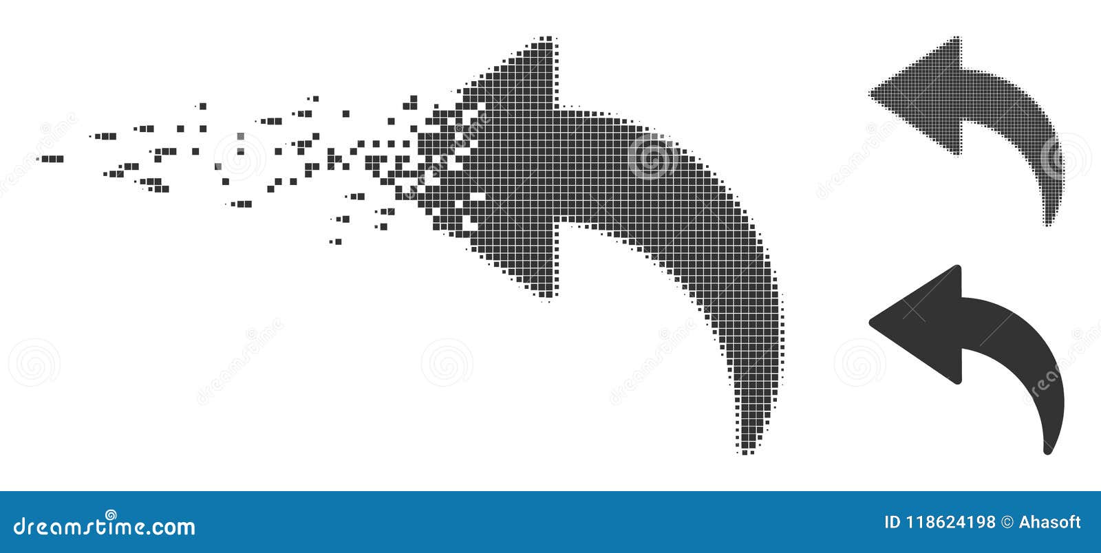 Moving Pixel Halftone Undo Icon Stock Vector - Illustration of back ...