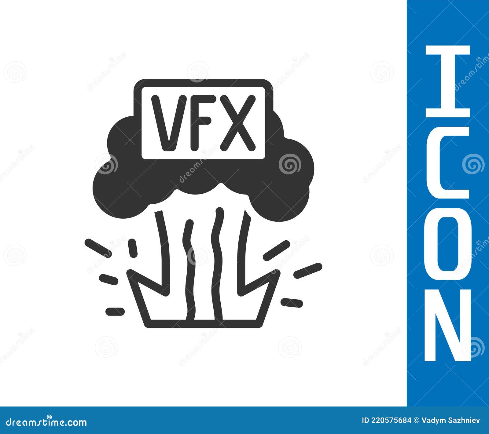 Grey VFX Icon Isolated on White Background. Vector Stock Vector ...