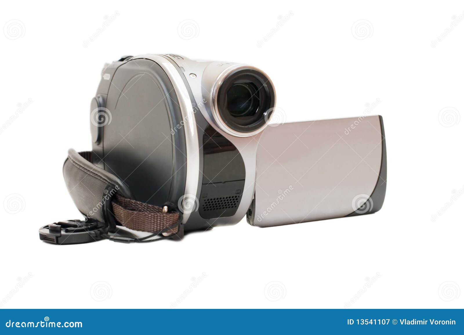 Grey Videocamera Isolated on White Background Stock Image - Image of ...