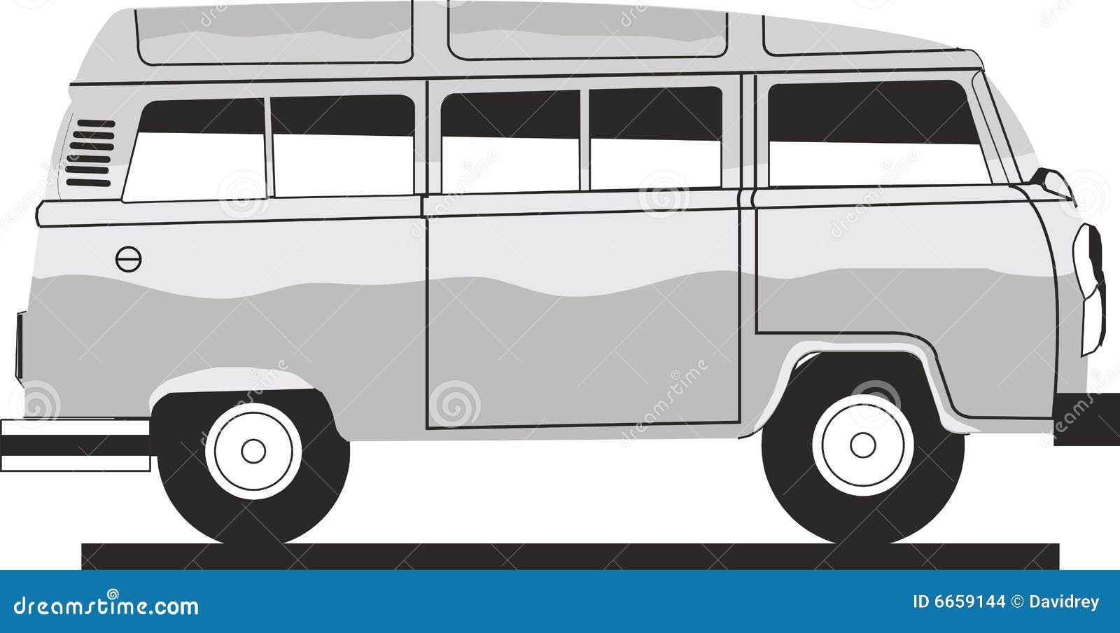 Grey Volkswagen van stock illustration. Illustration of economical ...