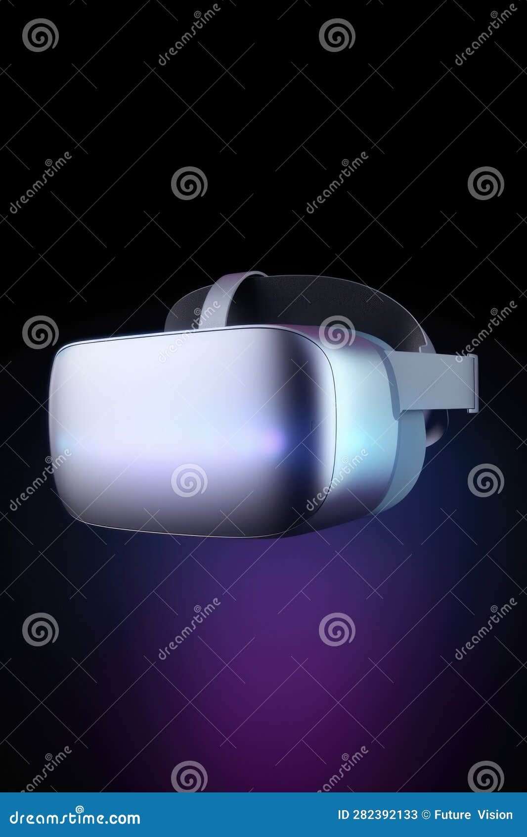 Grey Vr Headset on Dark Purple Background with Copy Space, Created ...
