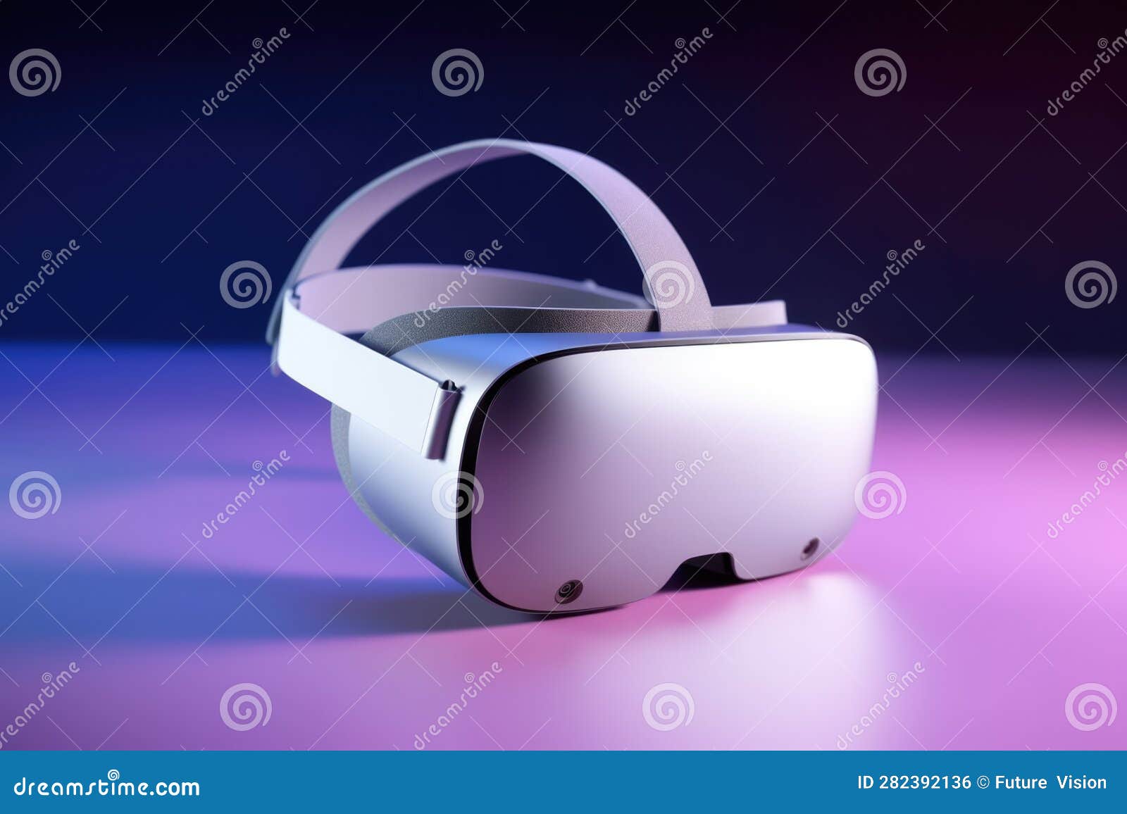 Grey Vr Headset on Dark Purple Background with Copy Space, Created ...