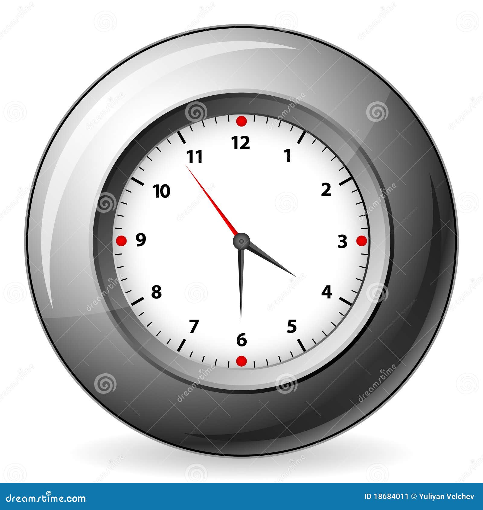Grey wall clock stock vector. Illustration of grey, passing - 18684011