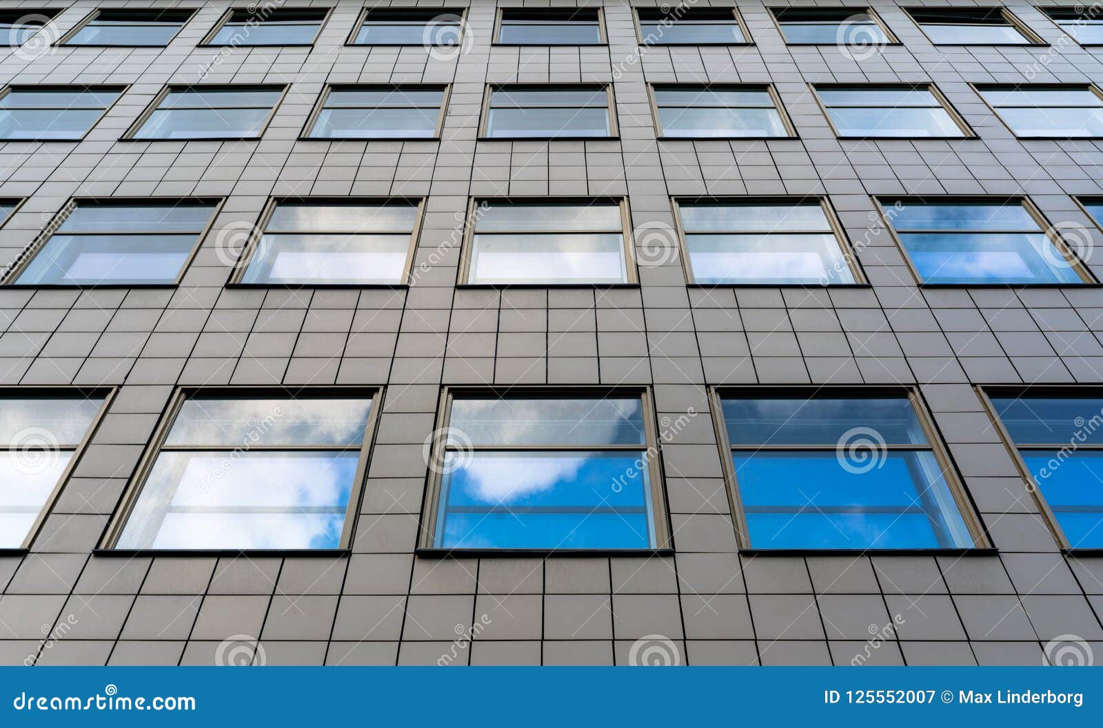 Reflections of the Clouds in Windows Stock Image - Image of color, gray ...