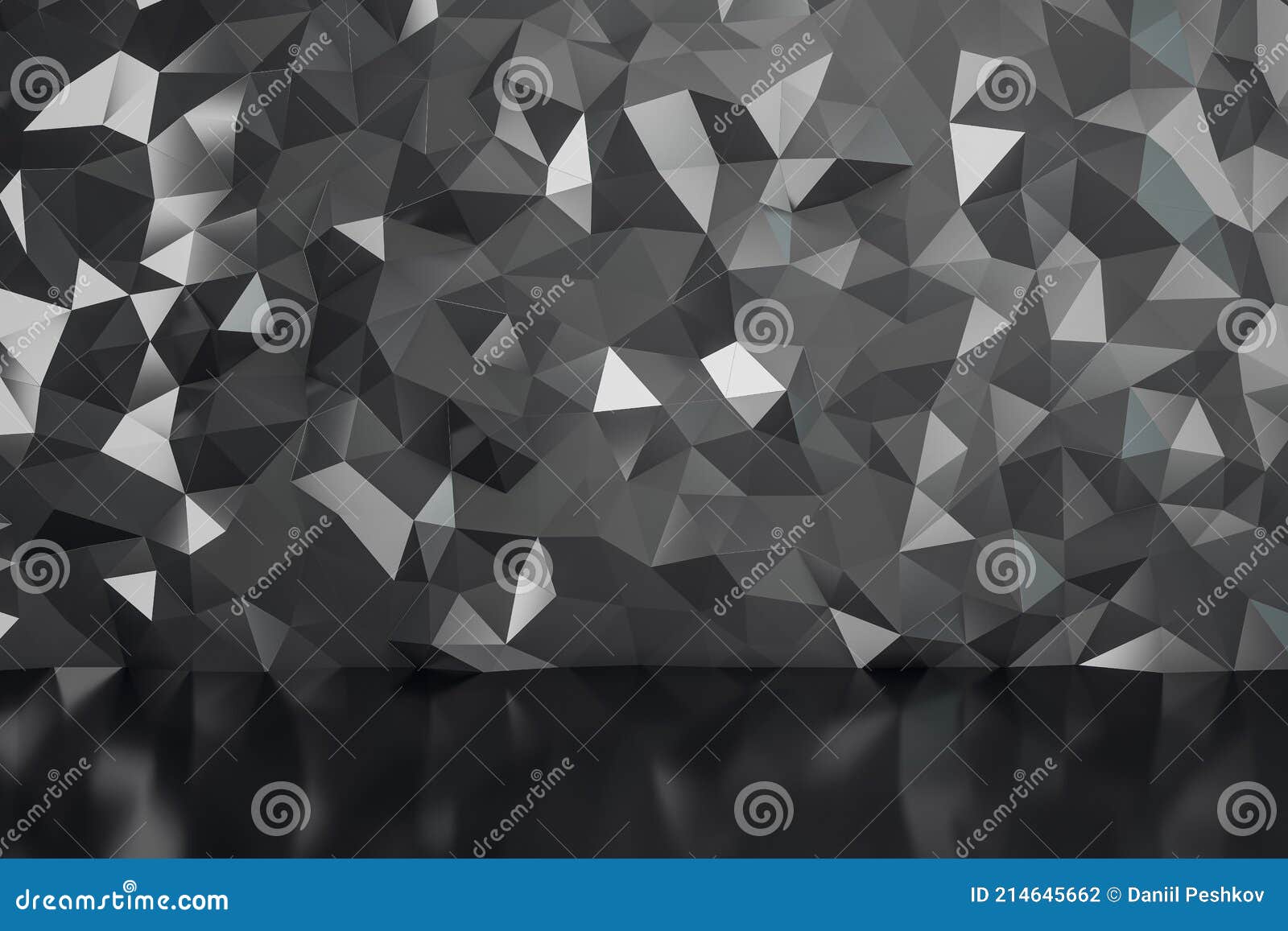 Grey Wall with Triangle Pattern, Concrete Floor, Interior Design ...