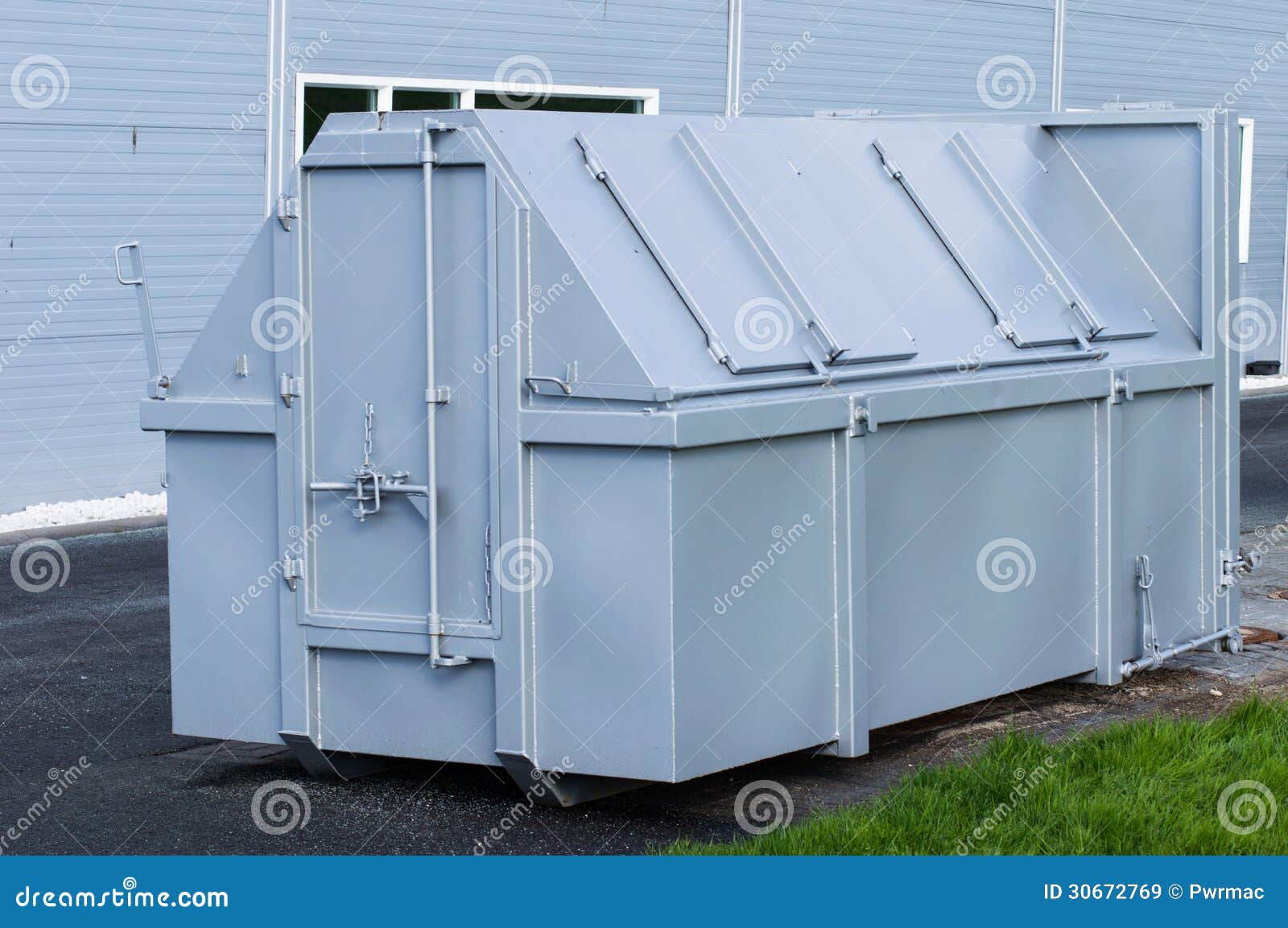 Grey waste container stock image. Image of outside, wood - 30672769
