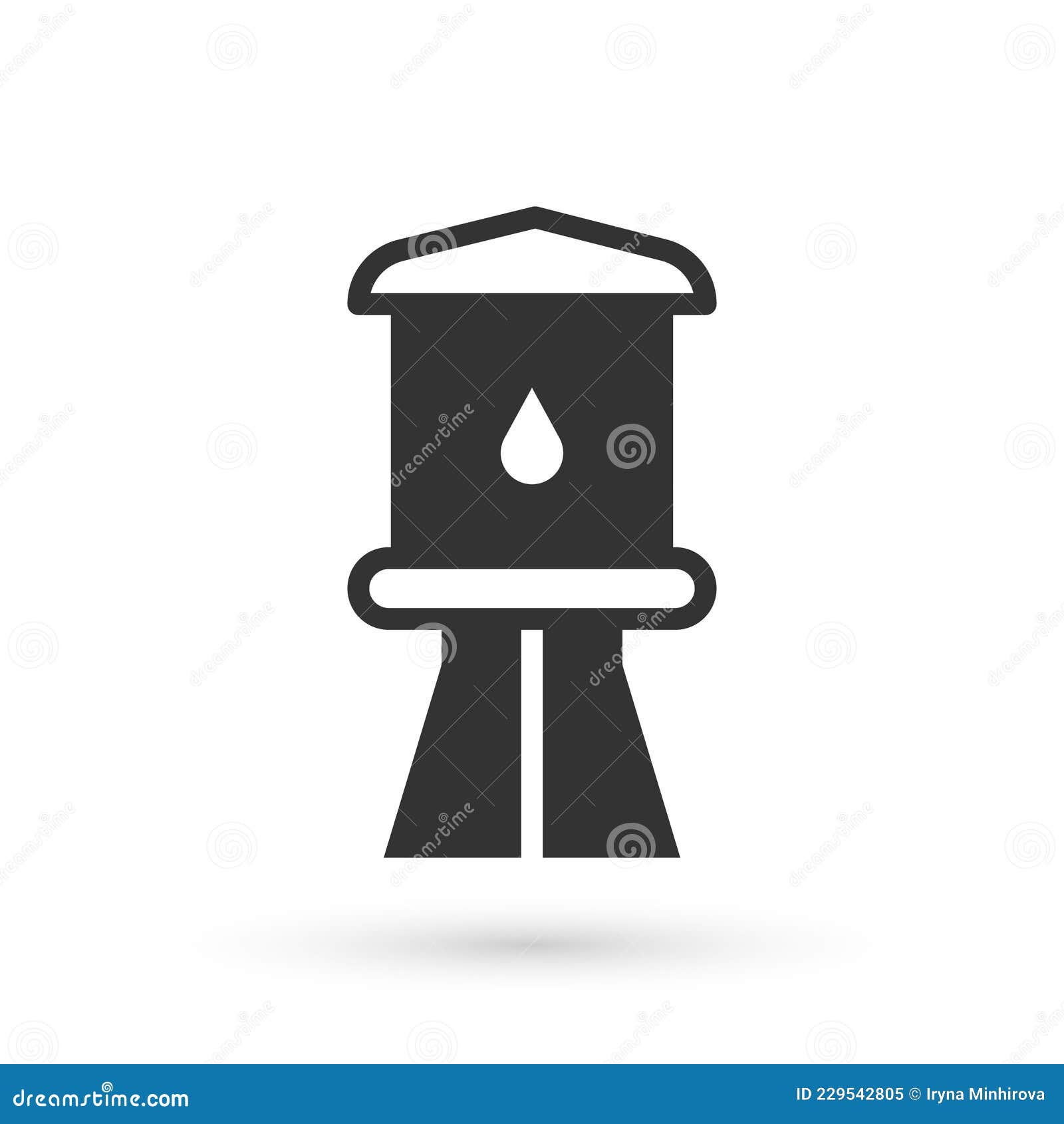 Grey Water Tower Icon Isolated on White Background. Vector Stock Vector ...