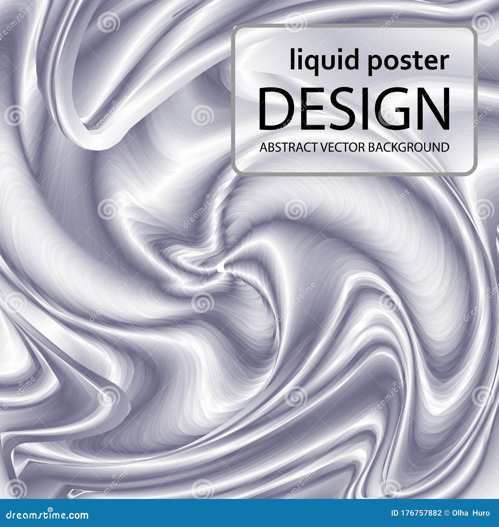 Grey Waves of Liquid, Fluid Background. Abstract Design of a Poster ...