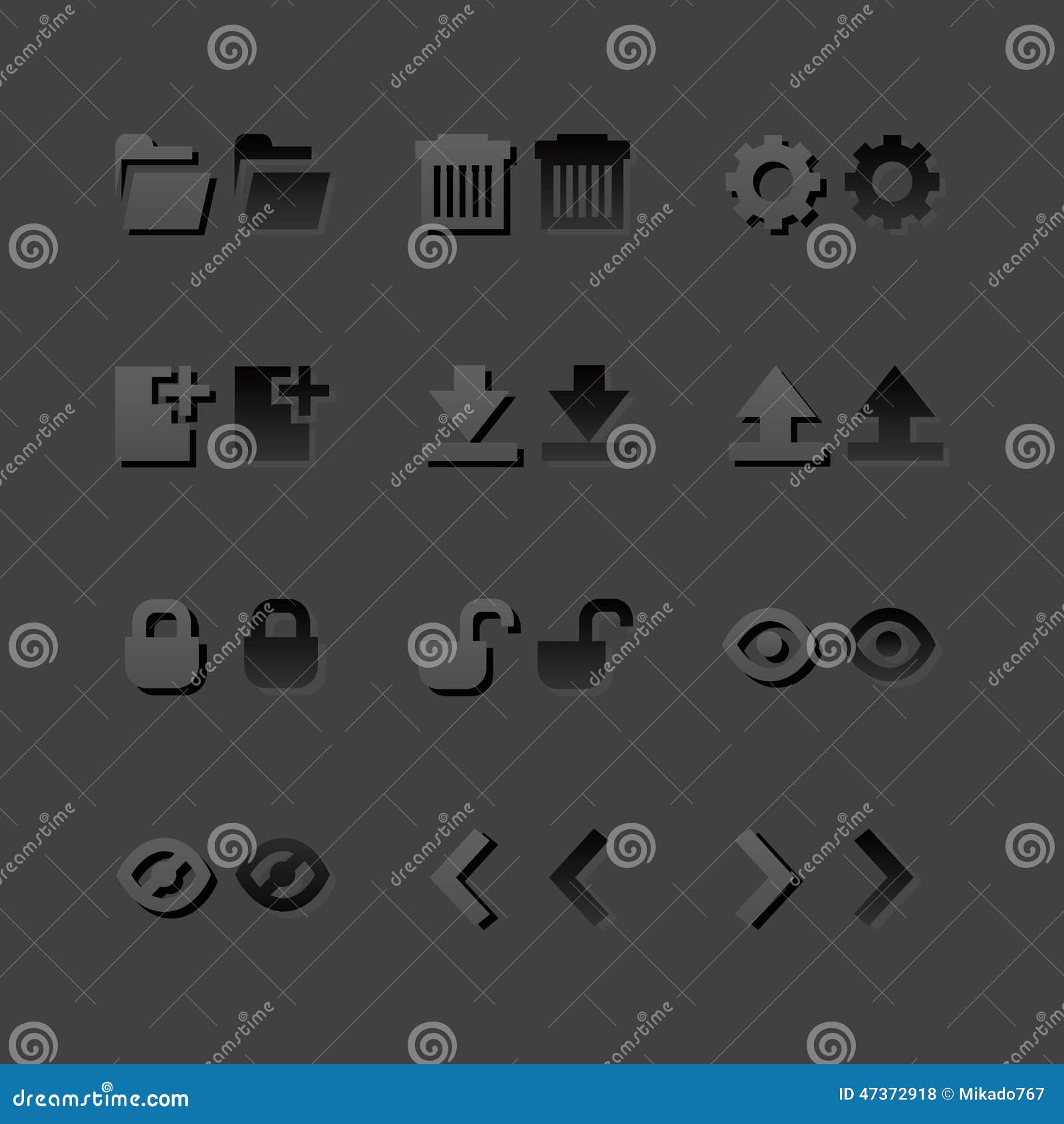 Grey Web App Graphic Editor Tools Icons in 2 Stock Vector ...
