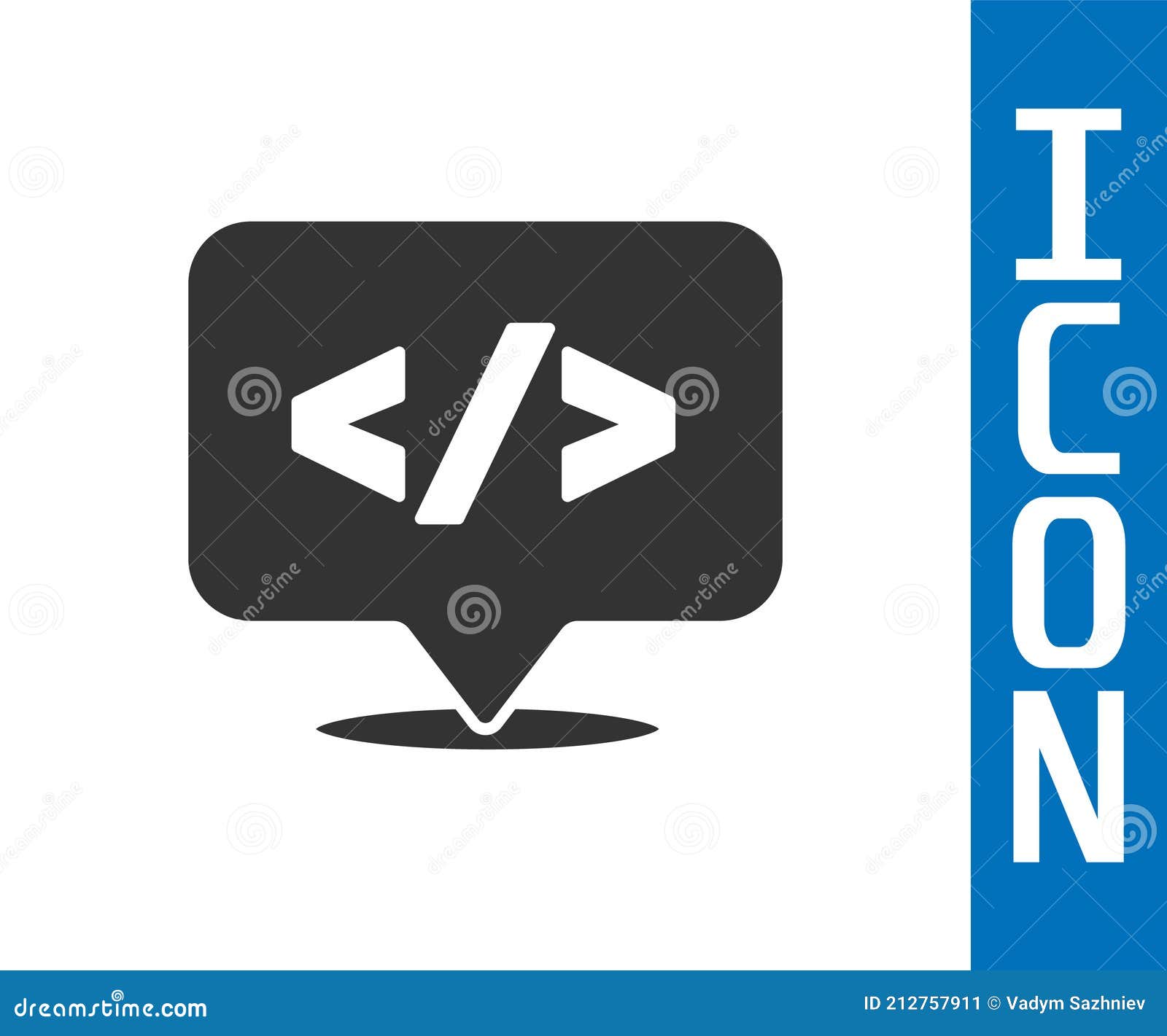 Grey Web Design and Front End Development Icon Isolated on White ...