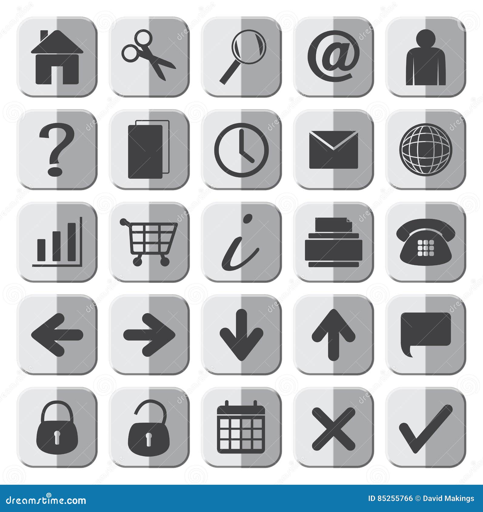 25 Grey Web Icons Set stock illustrationer. Illustration av symboler ...