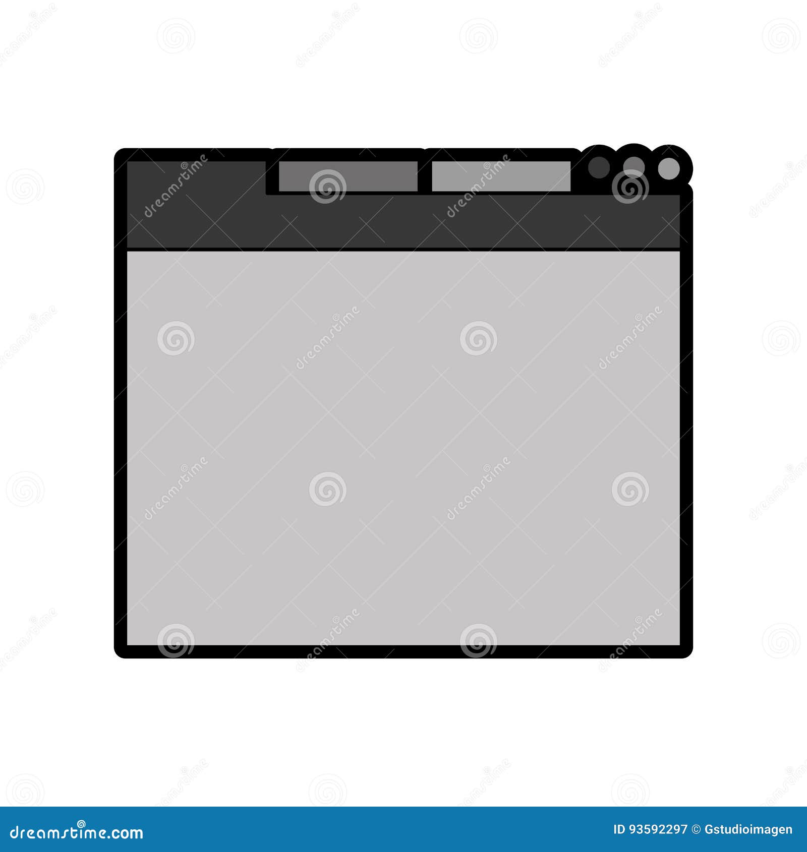 Grey web tab stock vector. Illustration of page, design - 93592297