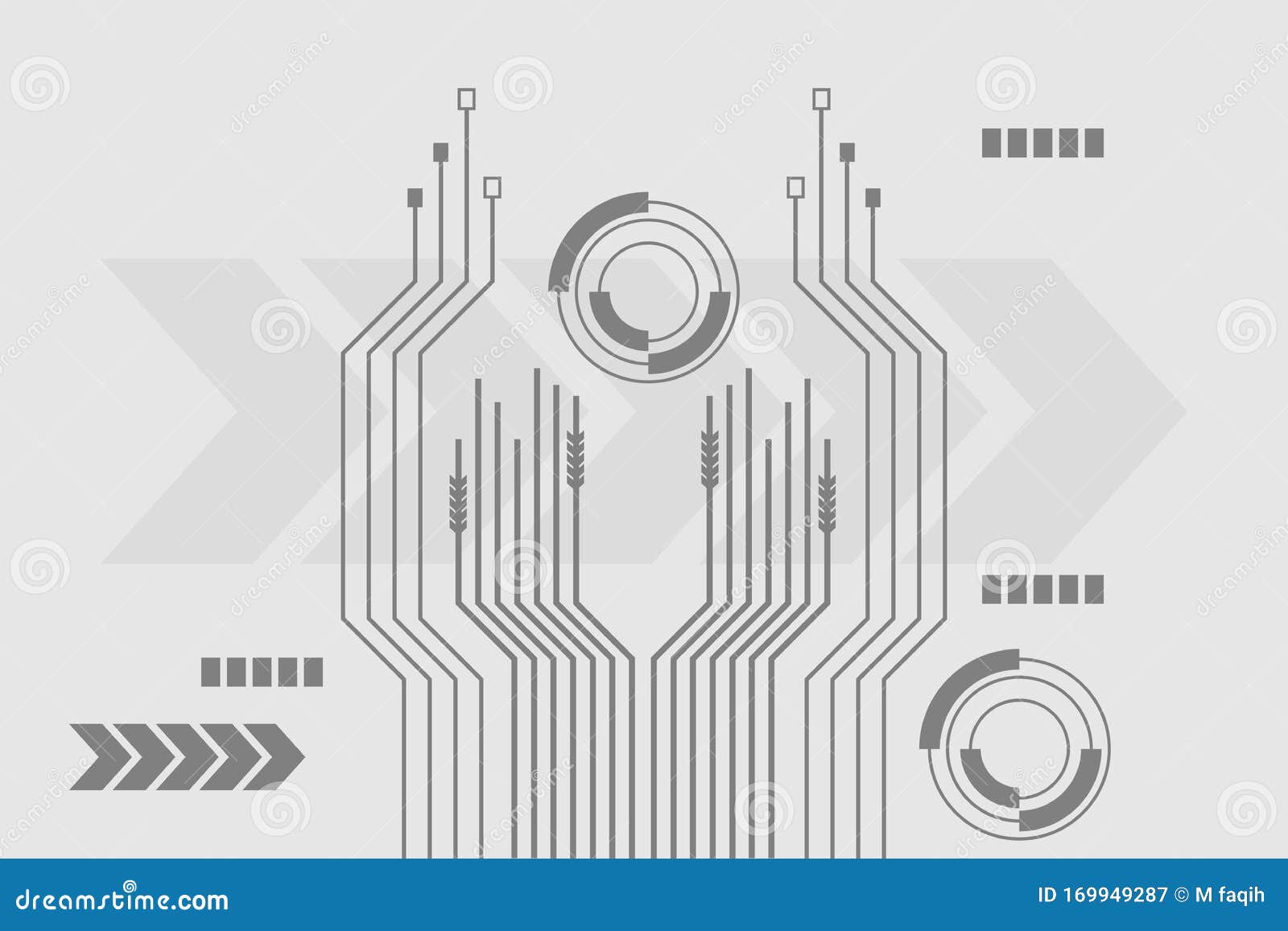 Grey White Abstract Technology Background with Various Technology Stock ...