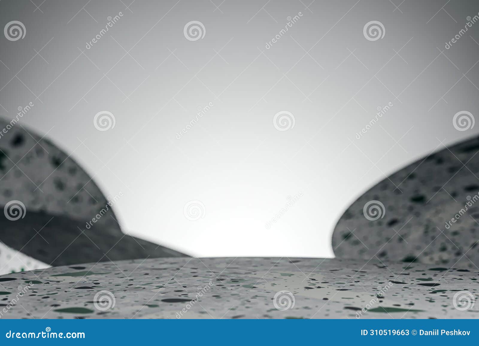 A Grey and White Background with Large Rocks Stage, Mockup. Stock ...