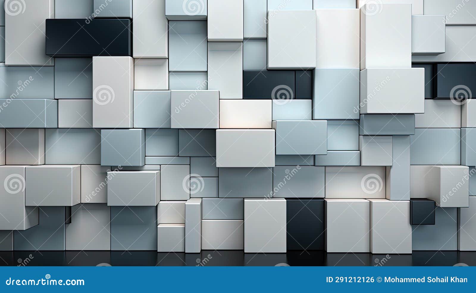 Grey and White 3d Random Blocks Geometric Shapes Contemporary ...
