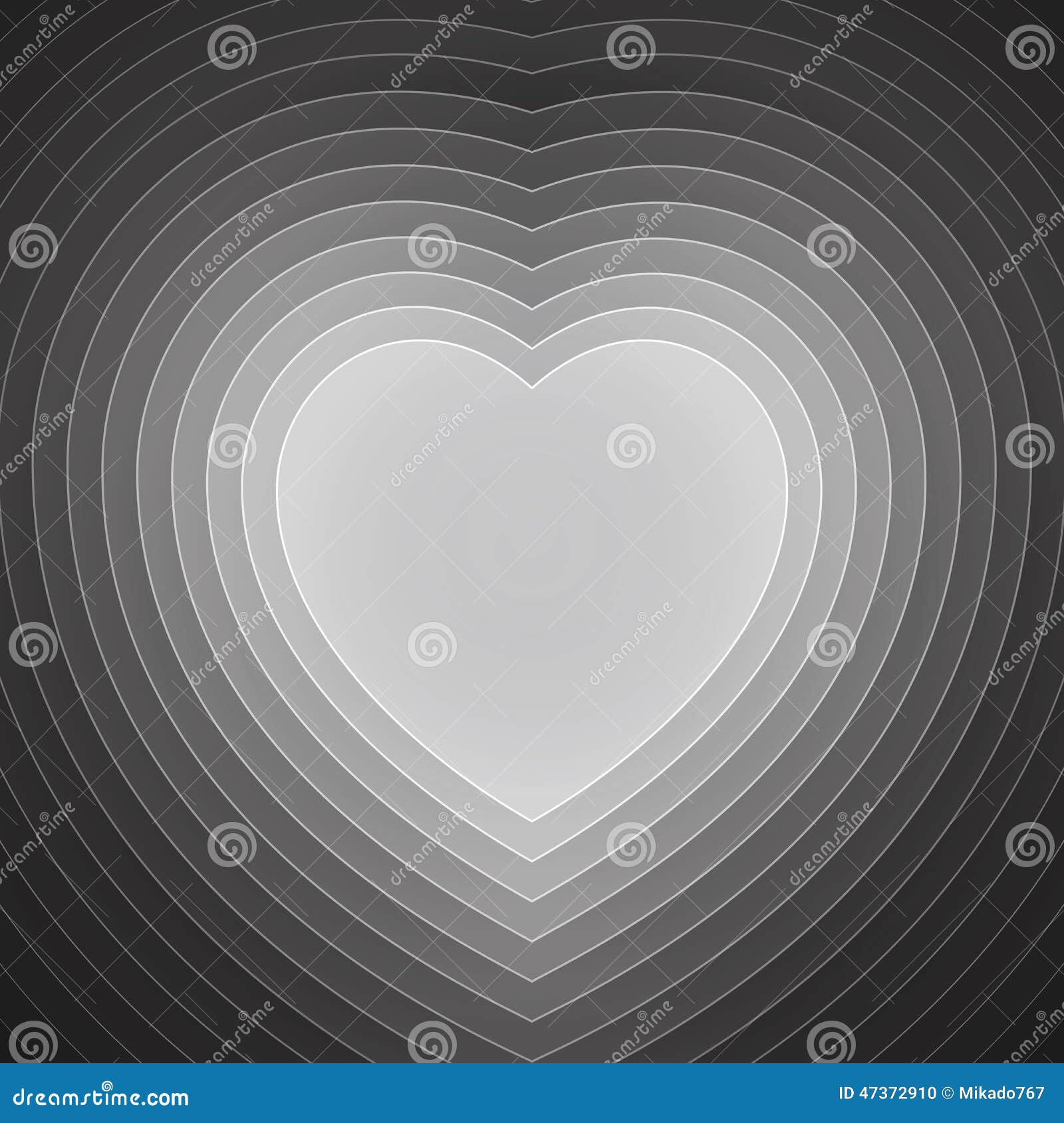 Grey and White Paper Layers Heart Shape Stock Vector - Illustration of ...