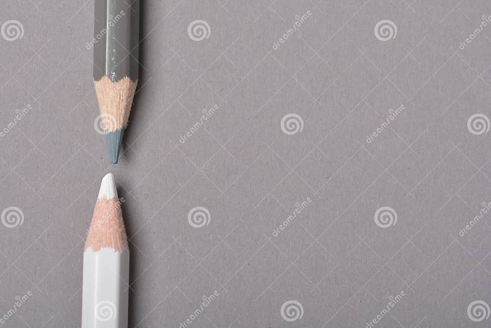 Grey and White Pencil on Greay Backgrounde Stock Photo - Image of paper ...