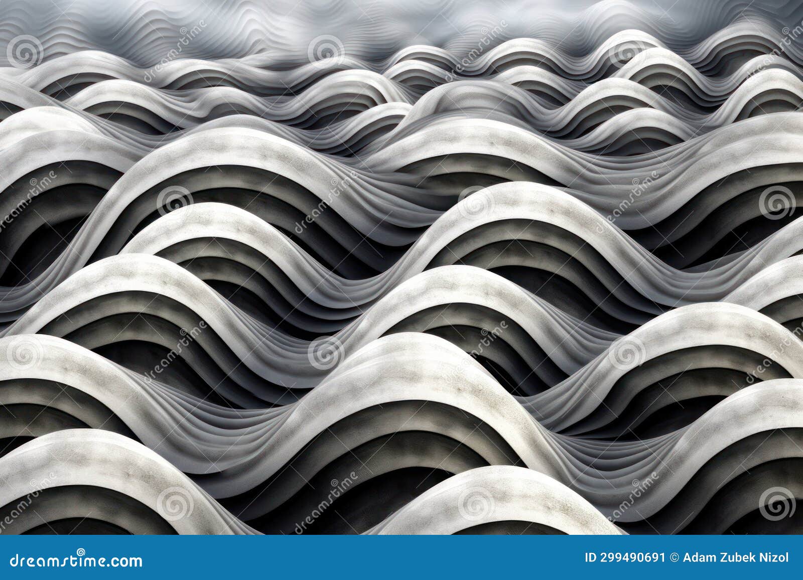 A grey and white waves stock illustration. Illustration of pattern ...