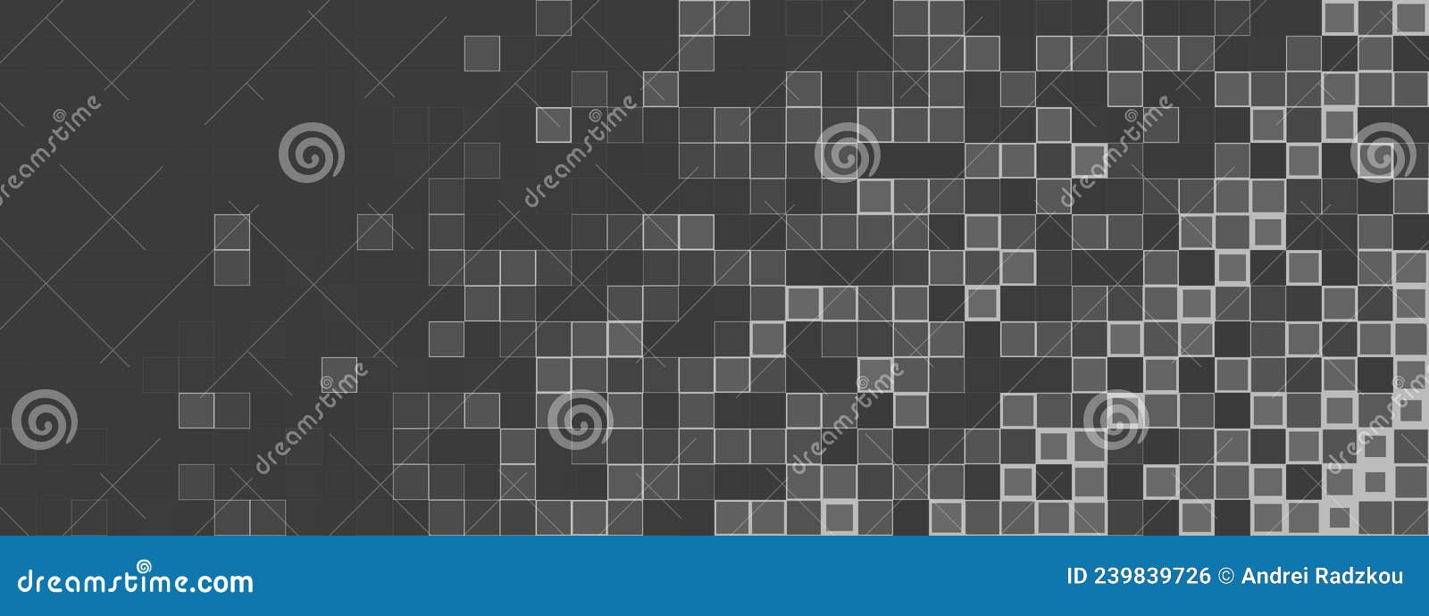 Grey Wide Background with Dissolving Mosaic. Pixelated Pattern Stock ...