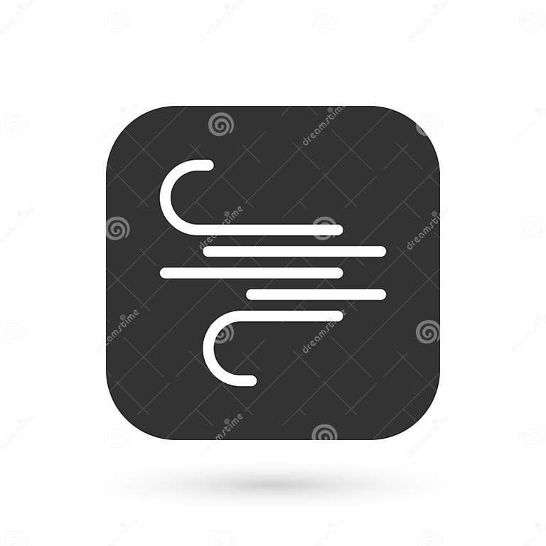 Grey Wind Icon Isolated on White Background. Windy Weather Stock Vector ...