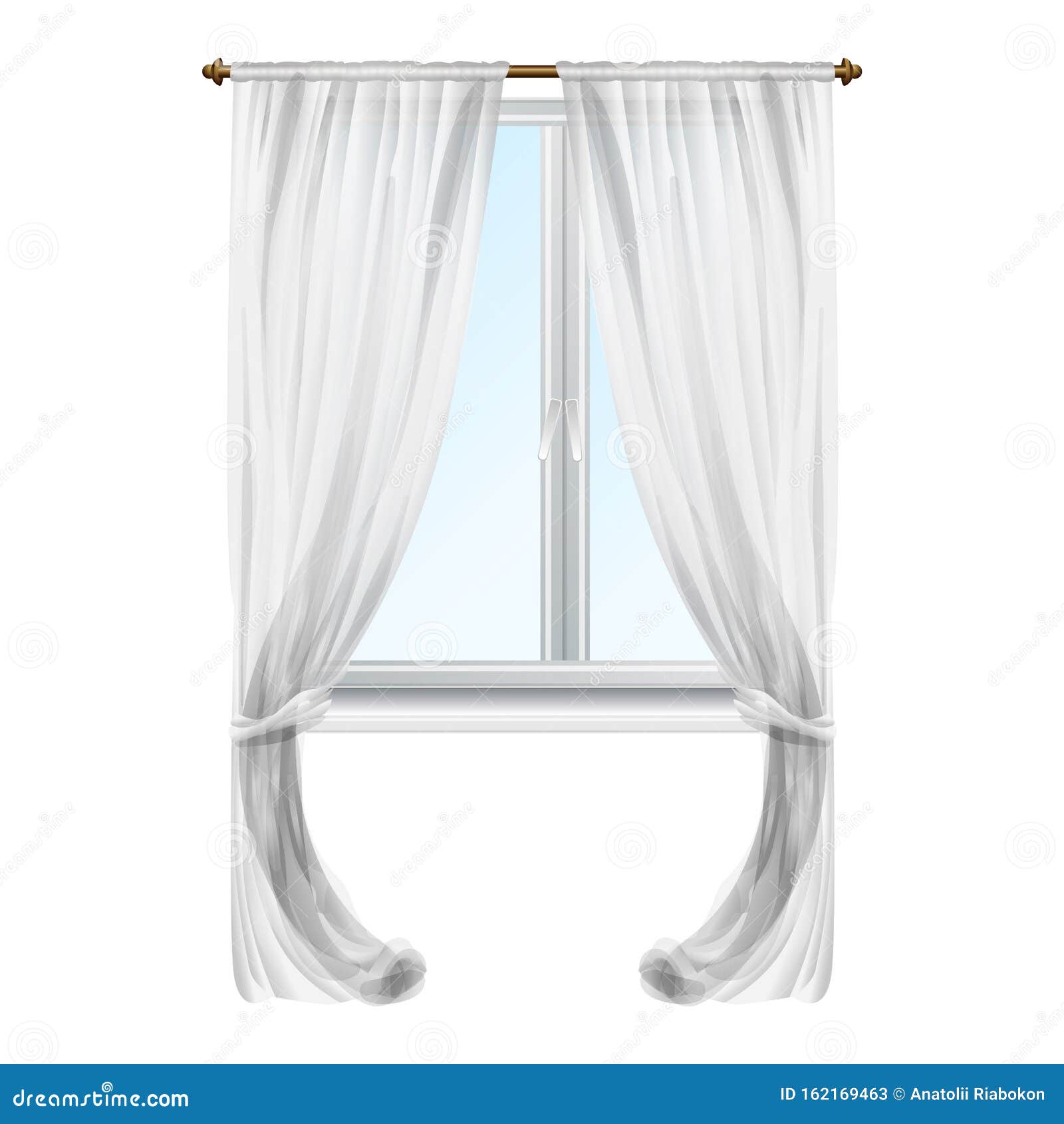 Grey Window Curtain Icon, Cartoon Style Stock Vector - Illustration of ...
