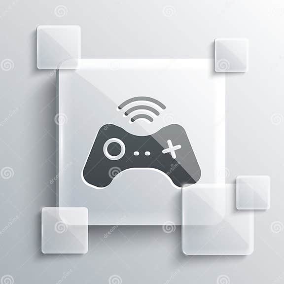 Grey Wireless Gamepad Icon Isolated on Grey Background. Game Controller ...