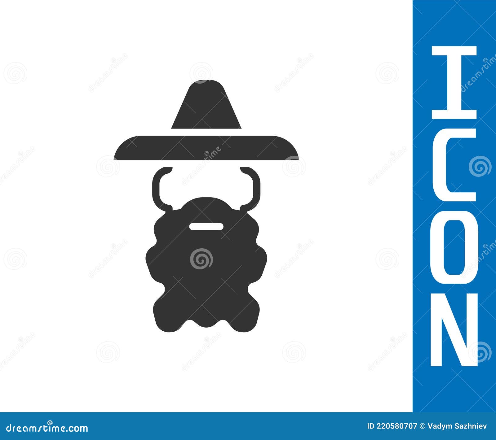 Grey Wizard Warlock Icon Isolated on White Background. Vector Stock ...